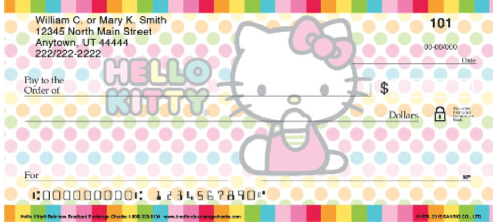 Hello Kitty Asian Checks- Checks In The Mail 70% Off